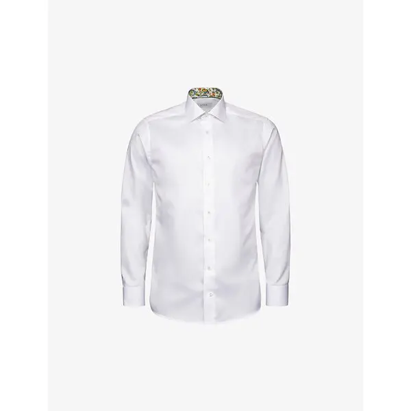 Eton Signature Geometric-Weave Slim-Fit Cotton-Twill Shirt 17 In White -  33% Off | Editorialist