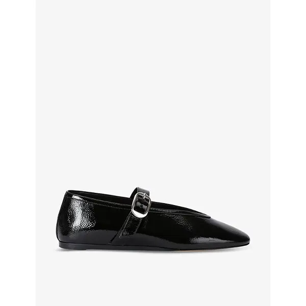 Le Monde Beryl Stella Pointed-vamp Patent-leather Mary Jane Flats - Black