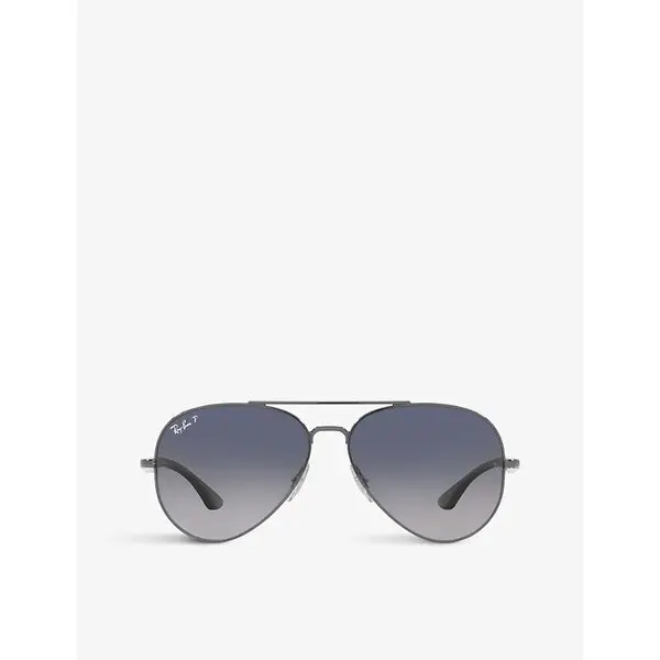Ray-ban Pilot-frame Metal Sunglasses - Grey