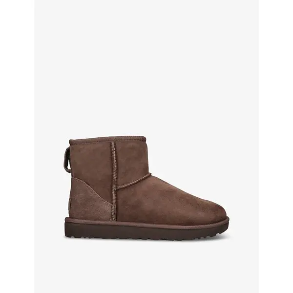 UGG Classic Mini Ii Suede And Shearling Ankle Boots - Brown