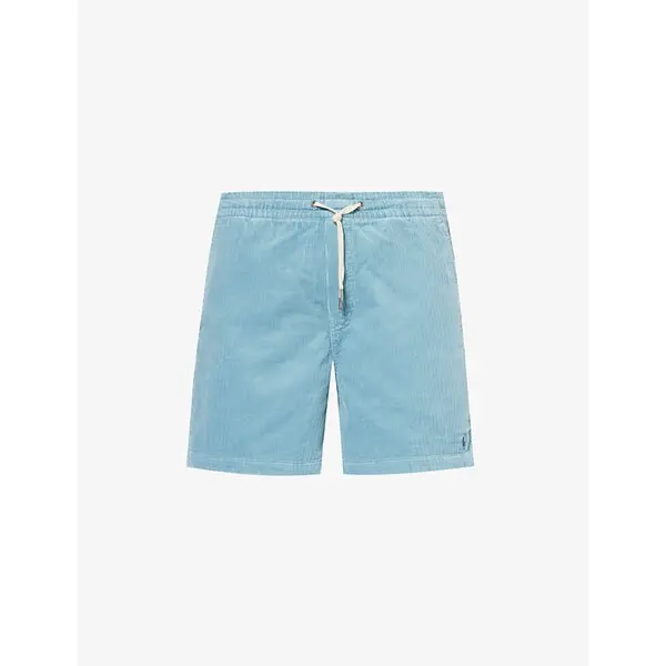 Ralph Lauren Brand-embroidered Drawstring Corduroy Shorts - Blue Note