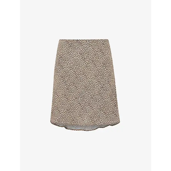 Whistles Leopard-print Woven Mini Skirt