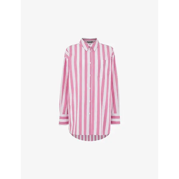 Whistles Stripe-pattern Oversized Cotton Shirt - Multi-coloured