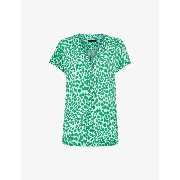 Whistles Leopard-print Woven Blouse - Multi-coloured