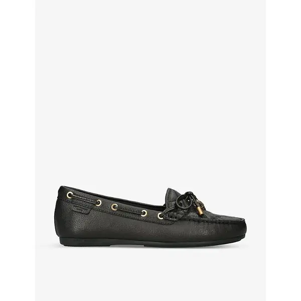 Kurt Geiger Eagle-embellished Leather Moccasin Shoes - Black