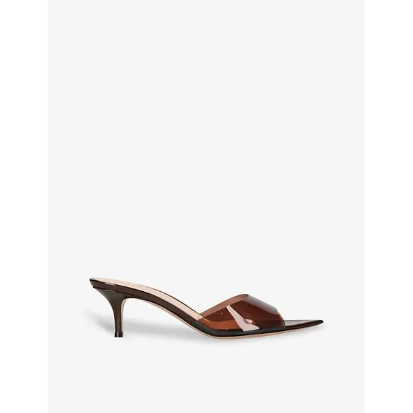 GIANVITO ROSSI Vernice Open-toe Heeled Mules