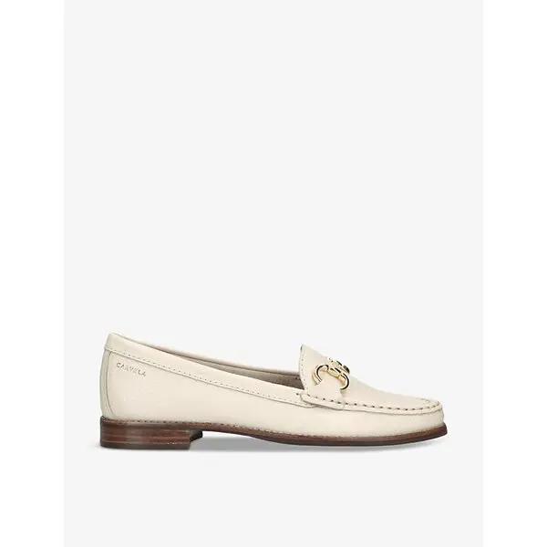 Carvela Leather Horsebit-chain Loafers - Bone