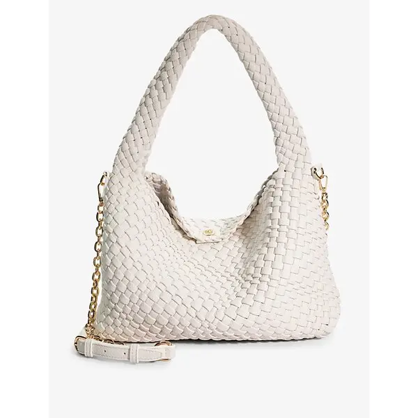DUNE Woven Shoulder Bag - White-plain Synthetic