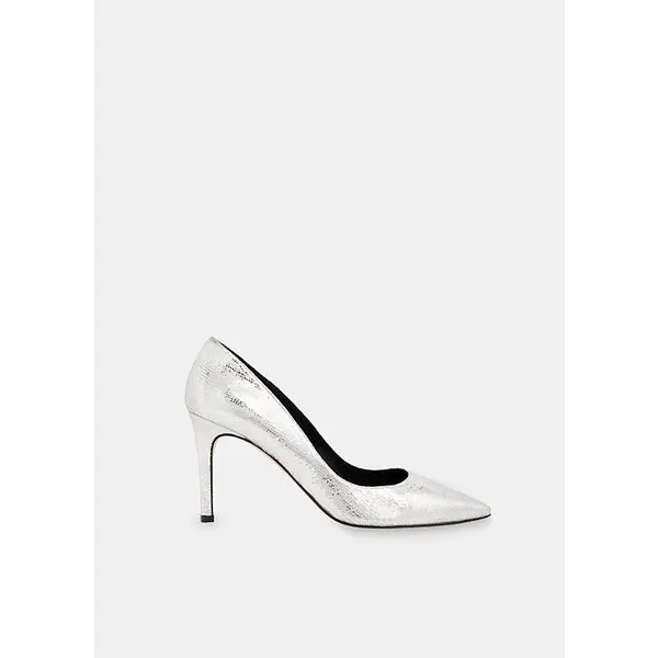 Whistles Corie Metallic Grained-leather Heeled Courts
