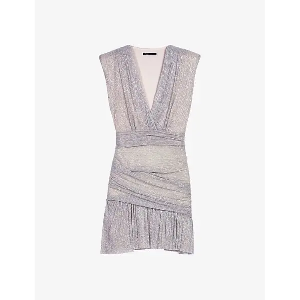 Maje Metallic Woven Mini Dress - Or