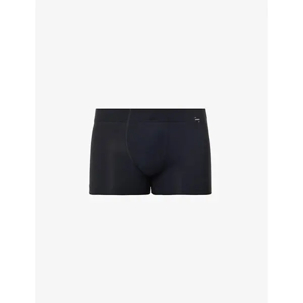 Hanro Pack Of Two Logo-embellished Stretch-cotton Trunks - Black