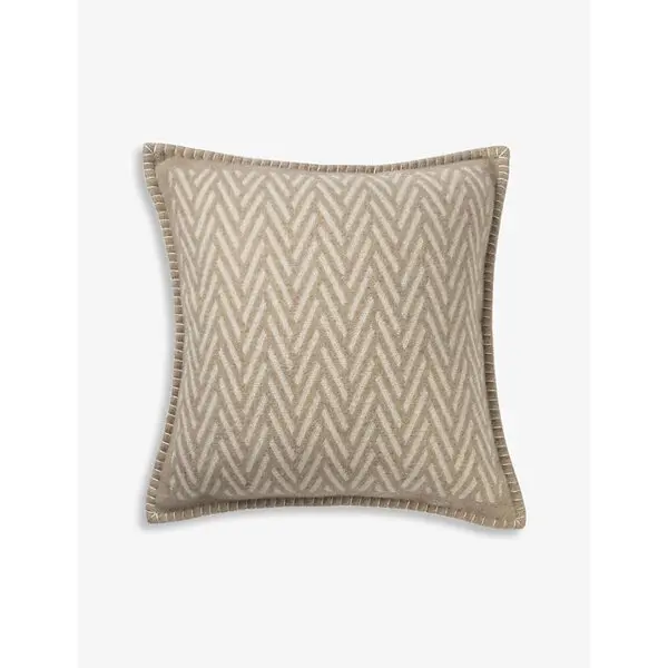 Johnstons Of Elgin Heringbone Jacquard Wool And Cashmere-blend Cushion 50cm X 50cm