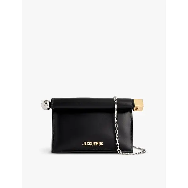 Jacquemus La Petit Pochette Rond Leather Clutch - Black