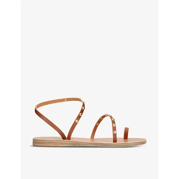 ANCIENT GREEK SANDALS Eleftheria Bee Studded Leather Sandals - Rust