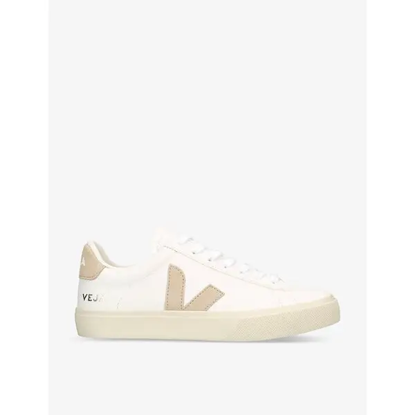 VEJA Campo V-logo Leather Low-top Trainers - Beige Comb