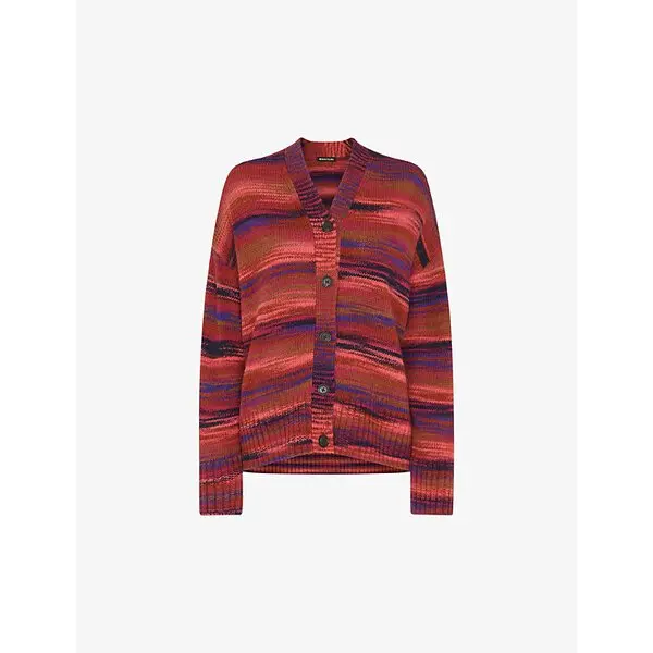 Whistles Space-dyed Stretch-knit Cardigan