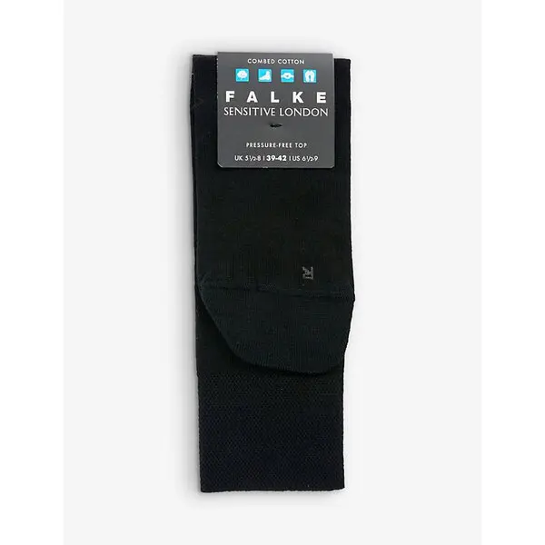 Falke Sensitive London Cotton-blend Knitted Socks - Black