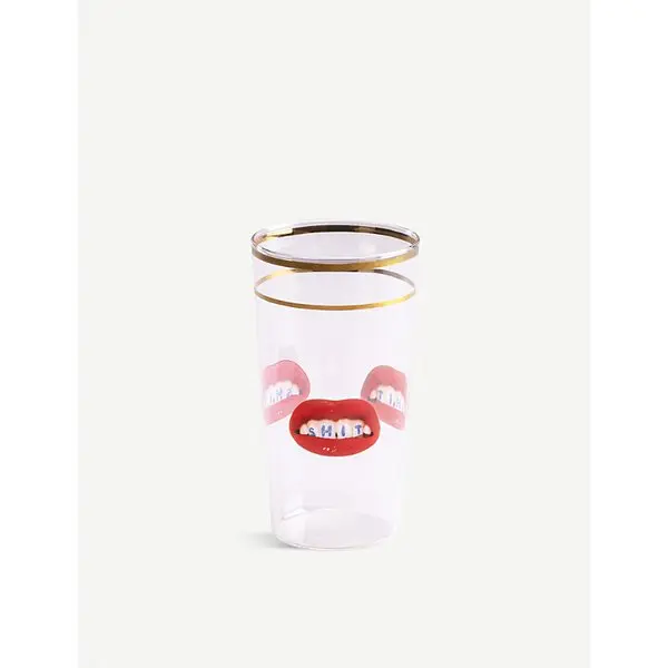 SELETTI Toiletpaper Printed Glass Tumbler 13cm - One-color