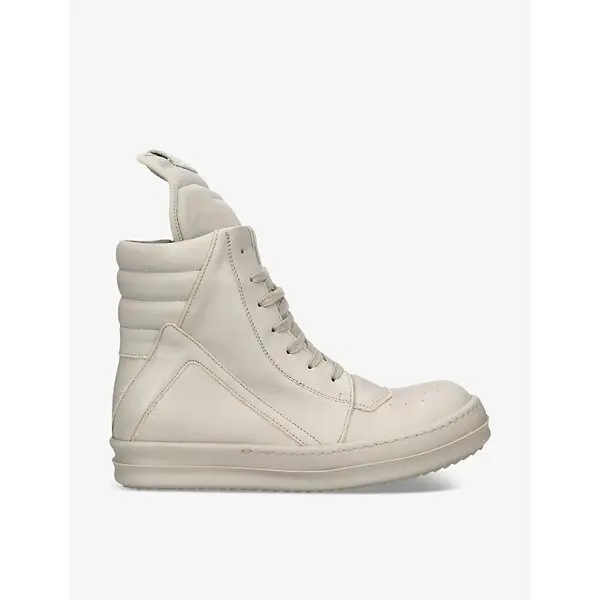Rick Owens Geobasket Lace-up Leather High-top Trainers