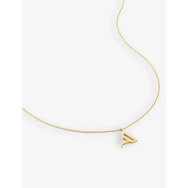 Monica Vinader Letter Charm Pendant Necklace - Gold