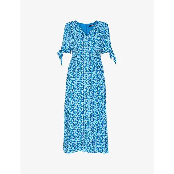 Whistles Graphic-print Woven Midi Dress