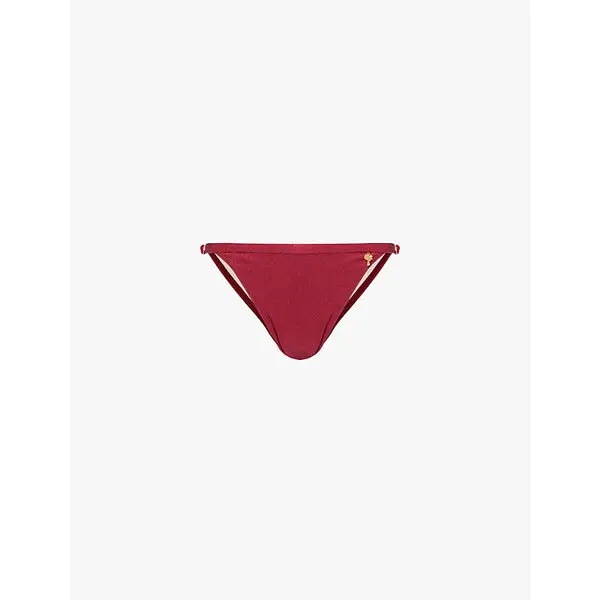 GRACEJACOB Mid-rise Bikini Bottom - Maroon