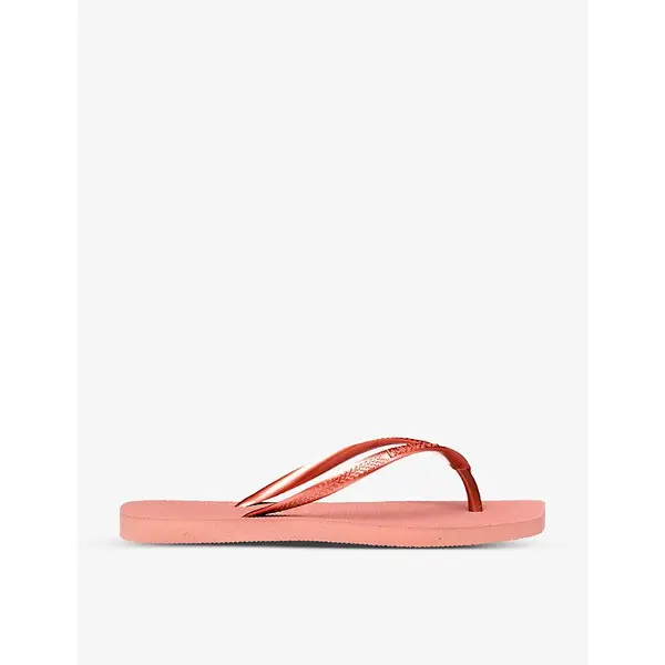 Havaianas Slim Square-toe Rubber Flip Flops - Crocus Rose