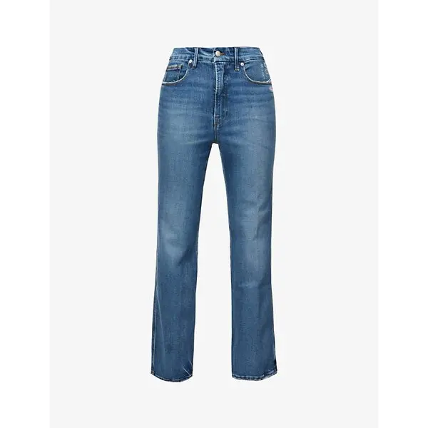 Good American Good Curve Straight-leg High-rise Stretch-denim Jeans - Indigo338