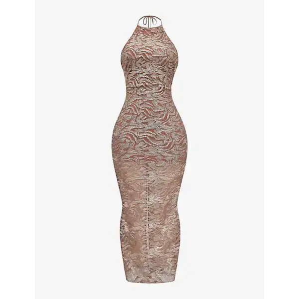 sequin embroidered maxi dress self-portrait - Champagne Sequin Embroidered Maxi Dress main image 1