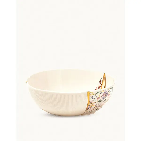 SELETTI Kintsugi N1 Porcelain And 24ct Gold Bowl 19cm