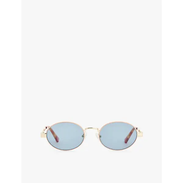 Le Specs Poseidon Deux Oval-frame Sunglasses - Gold/teal