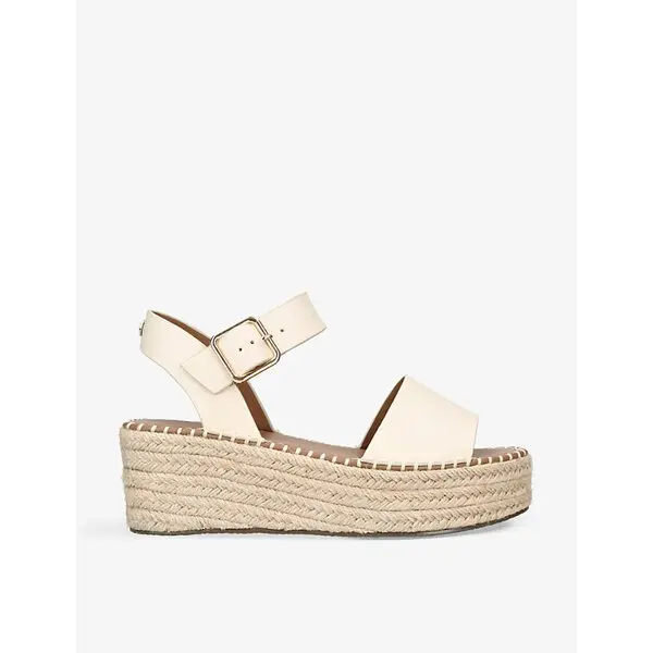 Kurt Geiger Pia Espadrille Woven Wedge Sandals - Bone
