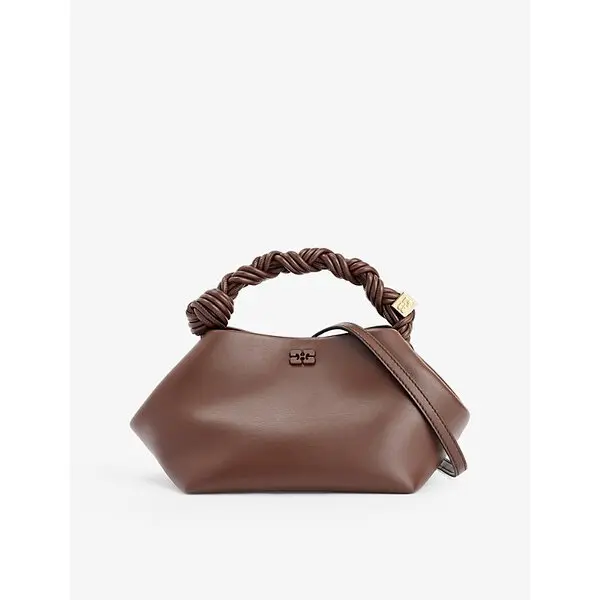 GANNI Small Leather Blend Top-handle Bag - Chocolate Fondant