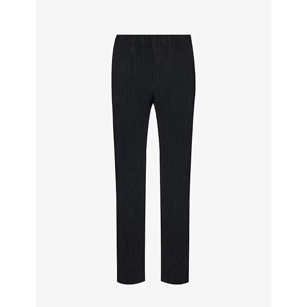 Issey Miyake Pleated Tapered-leg Knit Trousers