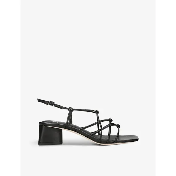 Paige Gianna Strap-embellished Leather Heeled Sandals - Black
