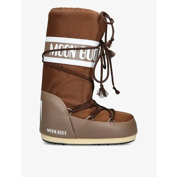 Moon Boot Icon Brand-print Shell Boots - Brown