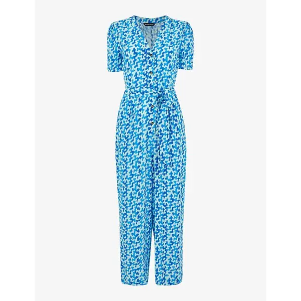 Whistles Woven Cropped Jumpsuit - Multi-coloured