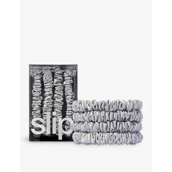 Slip Skinny Silk Scrunchies Pack - Silver