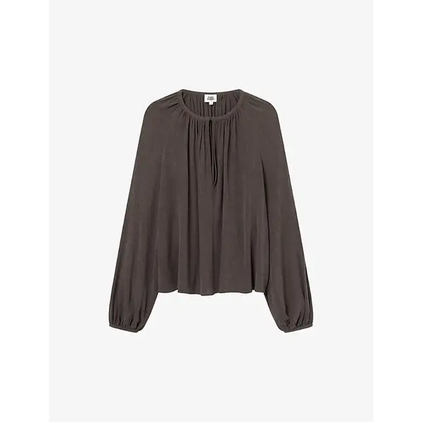 TWIST & TANGO Sarai Relaxed-fit Woven Blouse - Dk Brown