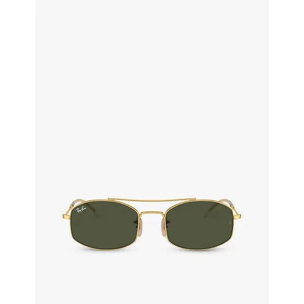 Ray-ban Oval-frame Metal Sunglasses - Gold