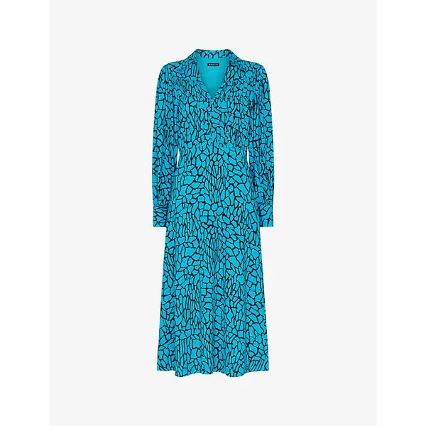 Whistles Geometric-print Woven Midi Dress