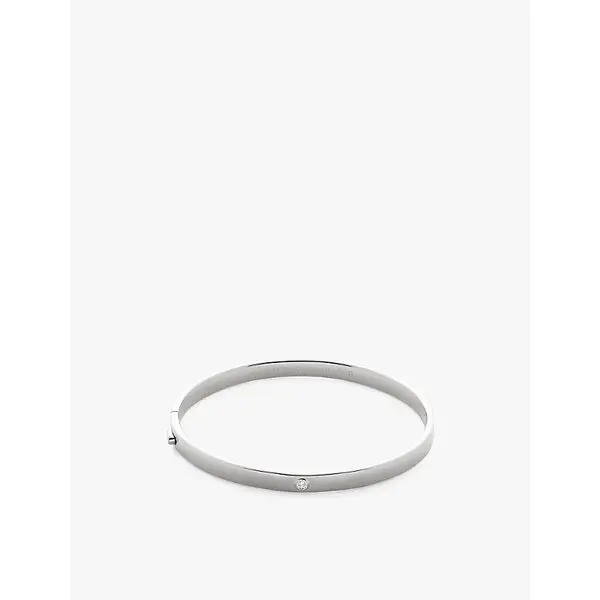 Monica Vinader Solitaire Bangle With Lab-grown Diamond - Sterling Silver