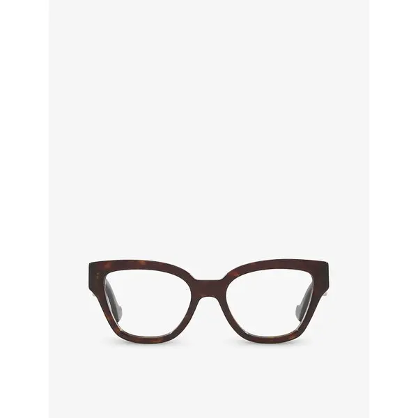 Gucci Gg1424o Round-frame Acetate Glasses - Brown