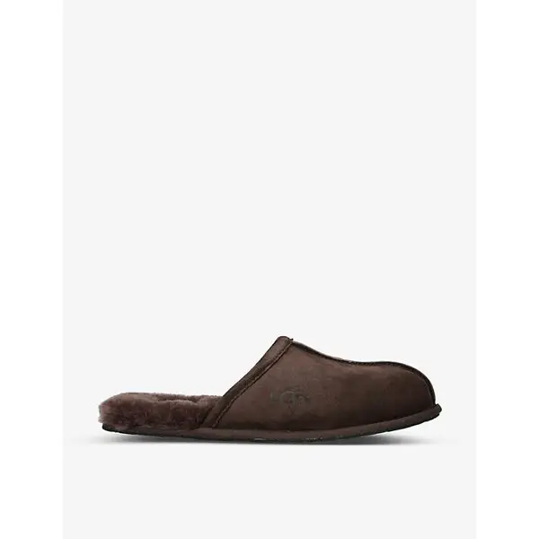 UGG Logo-embroidered Suede And Shearling Slippers