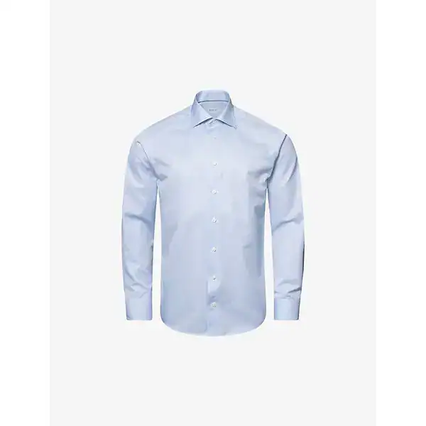 Eton Business Fine Striped Slim-Fit Signature Cotton-Twill Shirt - Light  Blue | Editorialist