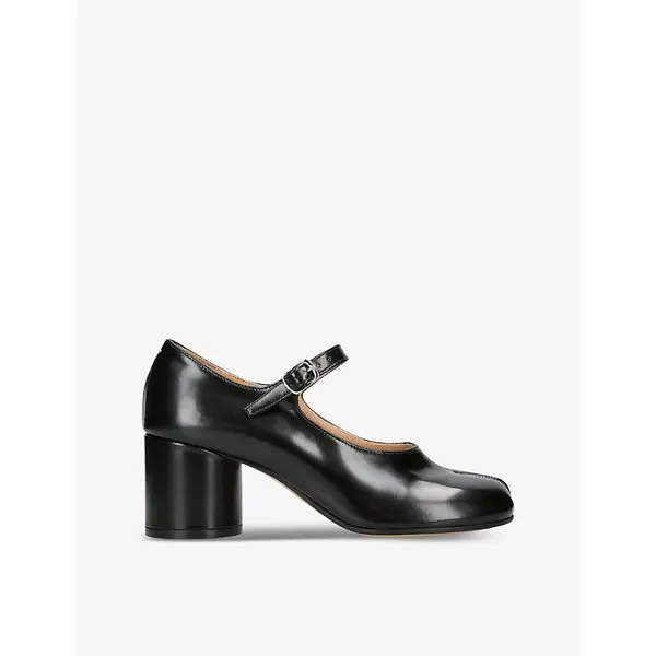 MAISON MARGIELA Tabi Split-toe Leather Mary-janes - Black