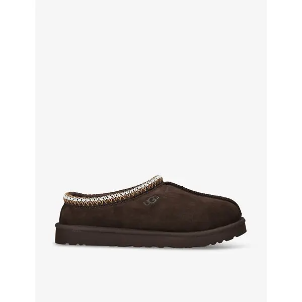 UGG Braided-trim Suede Slippers
