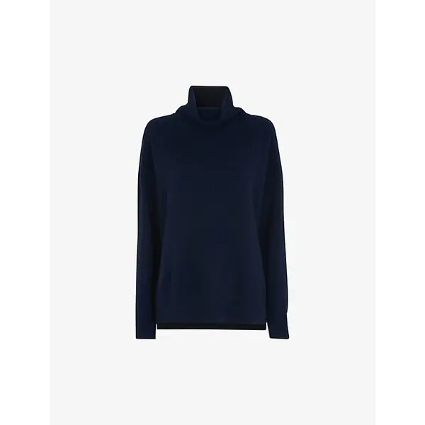 Whistles Roll-neck Cashmere Jumper - Navy