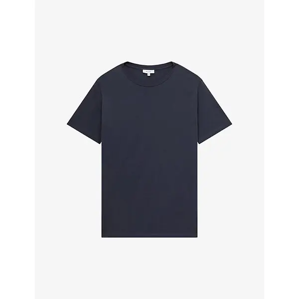 REISS Bless Regular-fit Cotton-jersey T-shirt - Airforce Blue