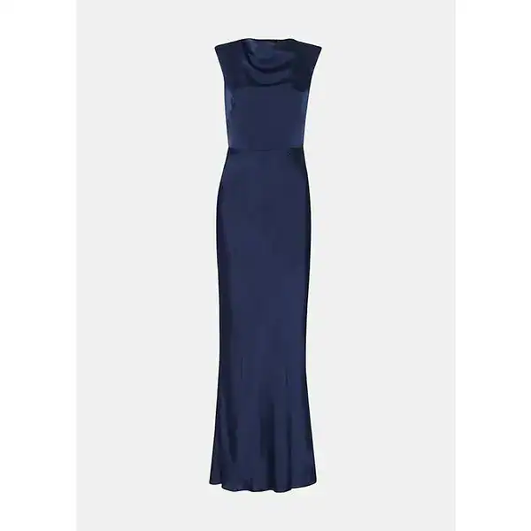 whistles maxi dresses Whistles Thea Cowl Satin Maxi Dress Plum Size 2